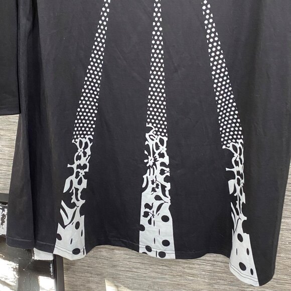 Exclusively Fancy | Dresses | Black Longsleeve Tunic Dress With Polka Dot Collar Abstract White ...